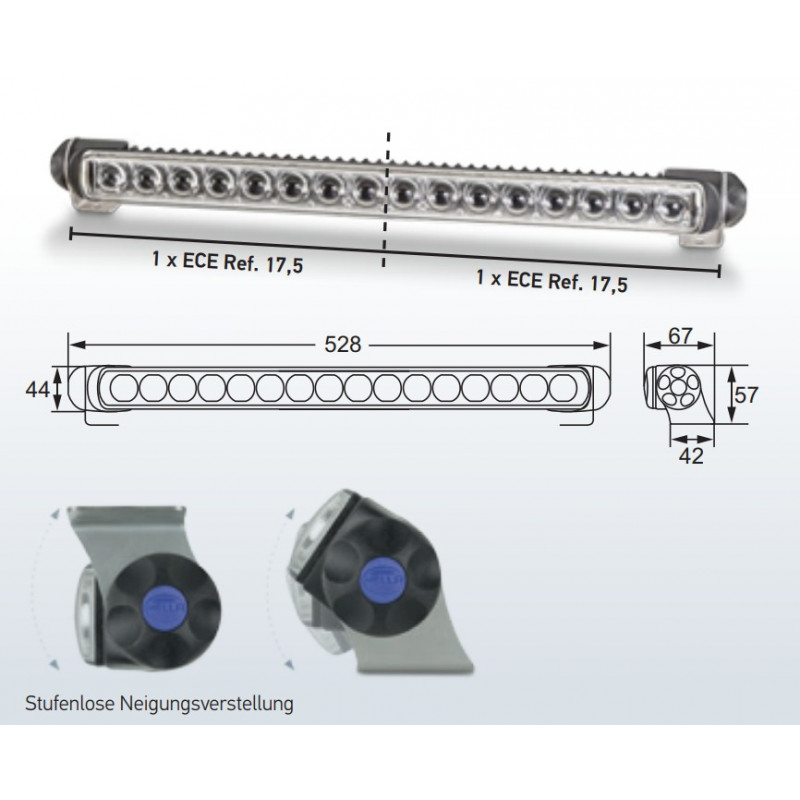 Hella Zusatzfernscheinwerfer LED Light Bar 470 Single Twin, E-geprüft